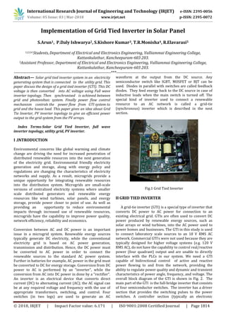 IRJET- Implementation of Grid Tied Inverter in Solar Panel | PDF