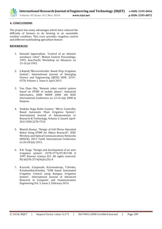 DTMF Based Intelligent Farming Robotic Vehicle | PDF
