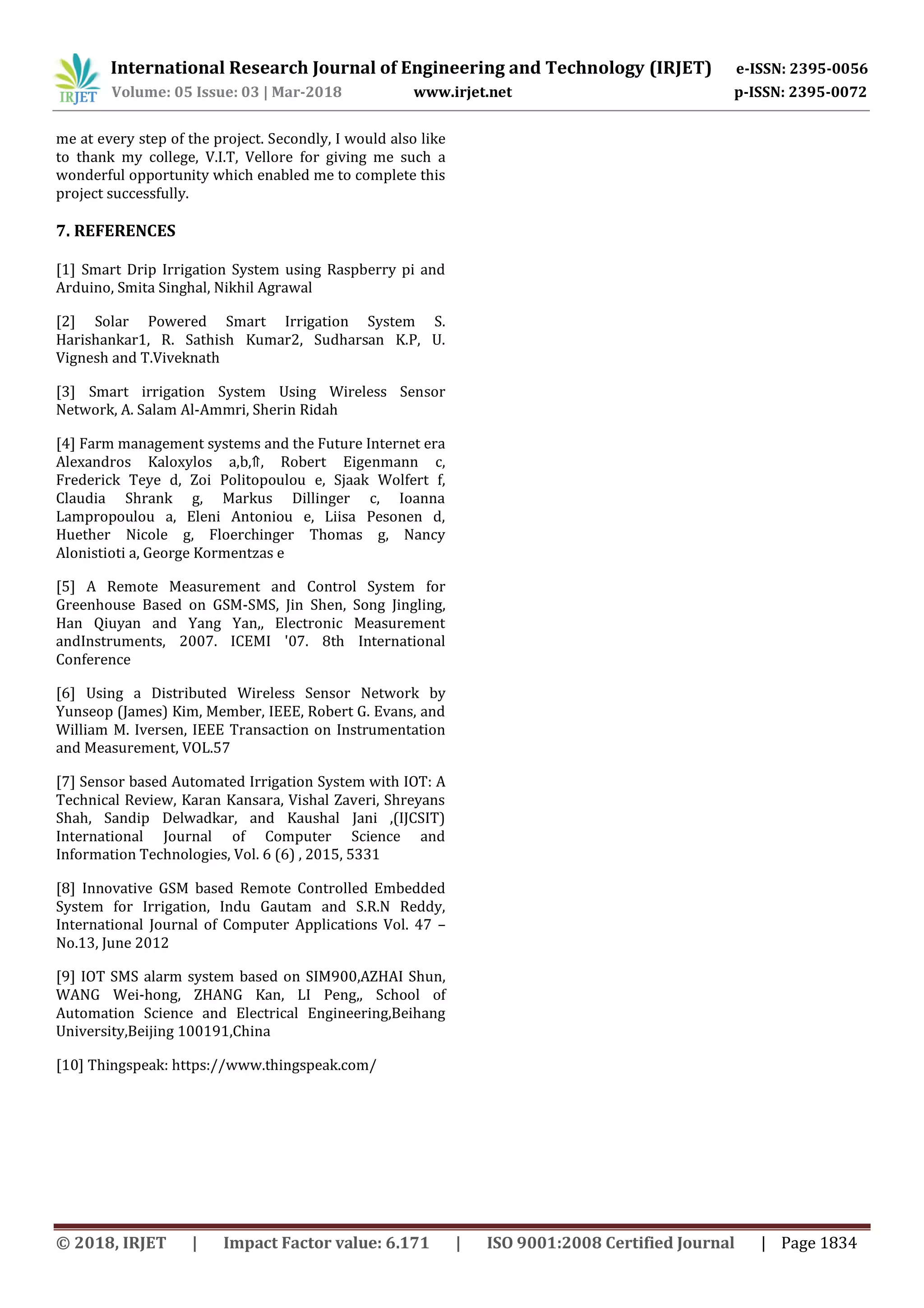 IRJET- Automated Irrigation System using IoT | PDF