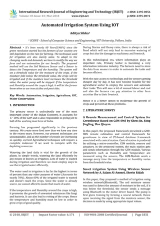 IRJET- Automated Irrigation System using IoT | PDF