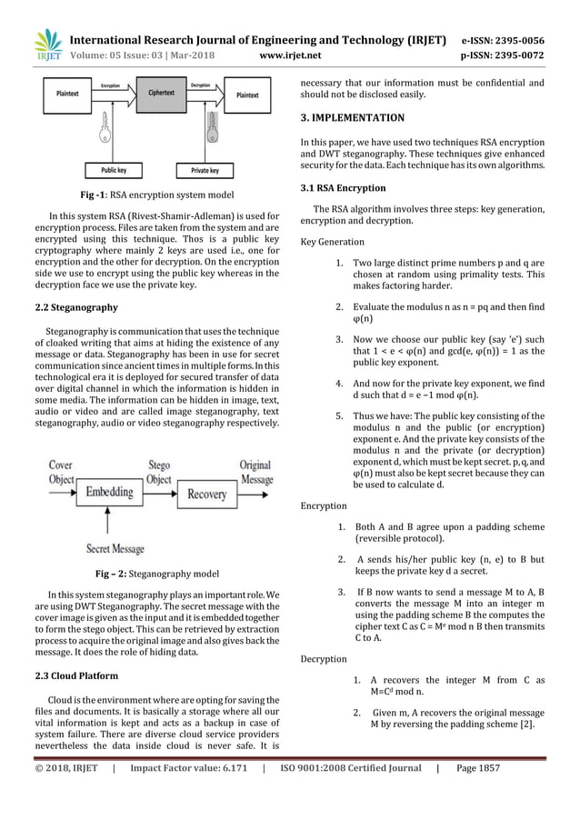 IRJET- Enhanced Cloud Data Security using Combined Encryption and Steganography | PDF