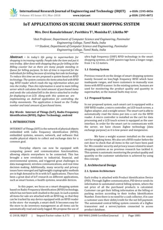 IRJET- IoT Applications on Secure Smart Shopping System | PDF