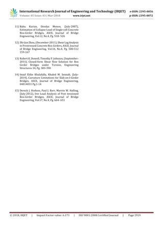 IRJET- Analysis and Design of Segmental Box Girder Bridge | PDF