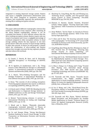 IRJET- Schemes for Securing Cloud Data when the Cryptographic Material ...