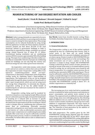 IRJET- Manufacturing of 360 Degree Rotation Air Cooler | PDF