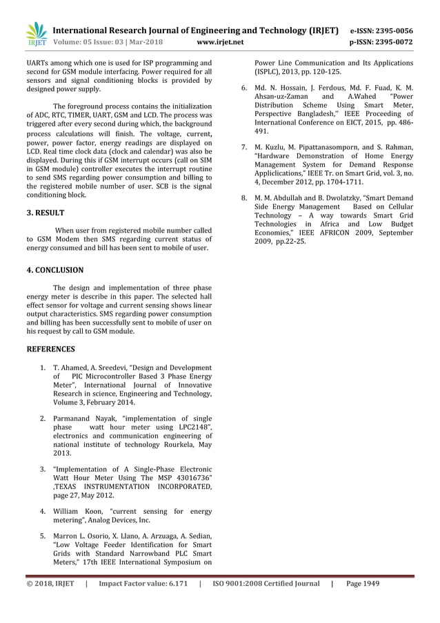 IRJET- Hall Effect Sensor Based Digital Smart Three Phase Energy Meter | PDF