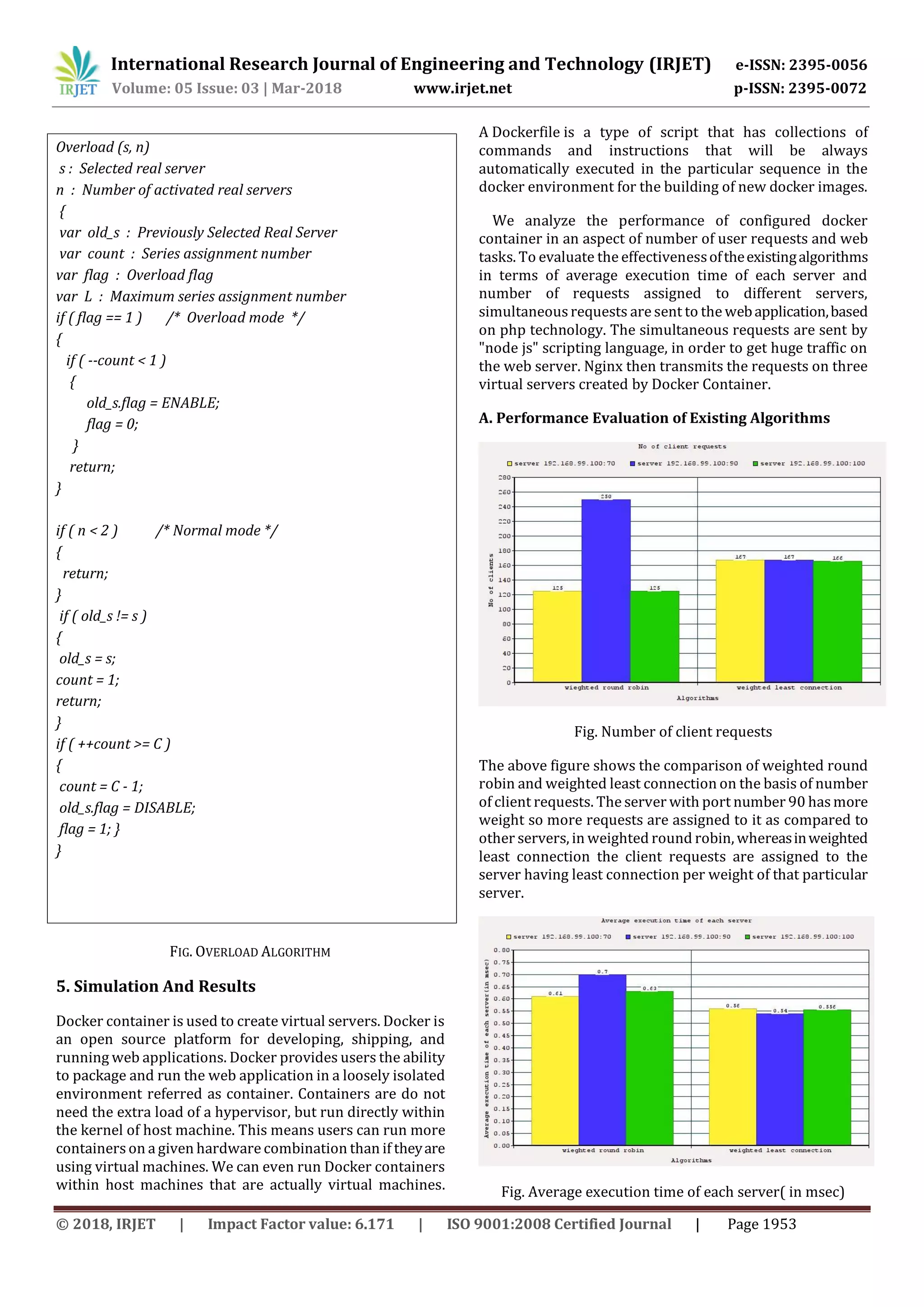 Irjet An Improved Weighted Least Connection Scheduling Algorithm For Load Balancing In Web