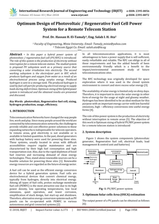 IRJET- Optimum Design of Photovoltaic / Regenerative Fuel Cell Power System for a Remote Telecom ...