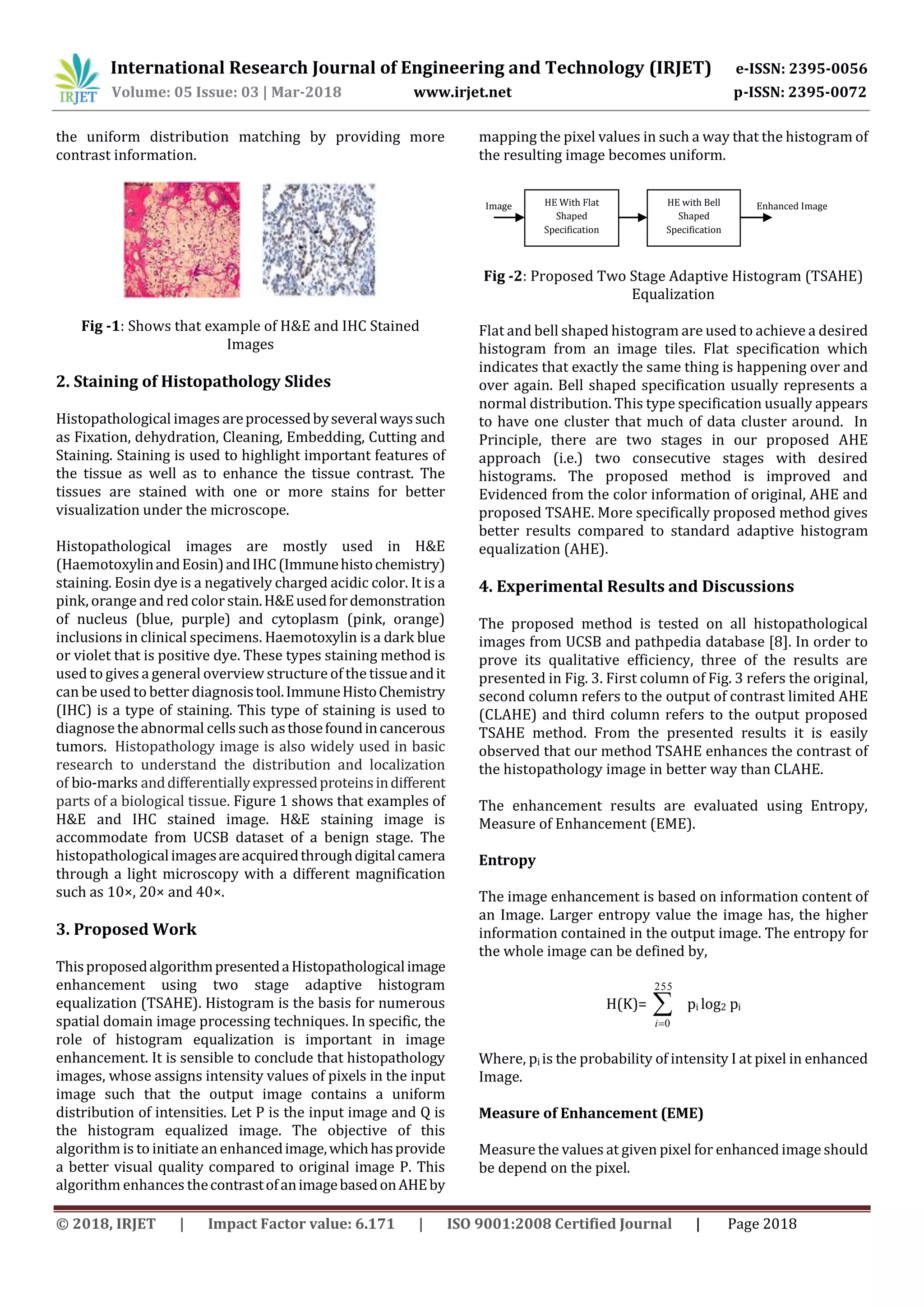 IRJET- Visual Improvement of Histopathology Images using Enhancement ...