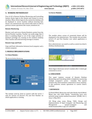 IRJET- Remote Desktop Monitoring and Controlling | PDF | Operating Systems | Computer Software ...