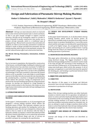 IRJET- Design and Fabrication of Pneumatic Stirrup Making Machine | PDF