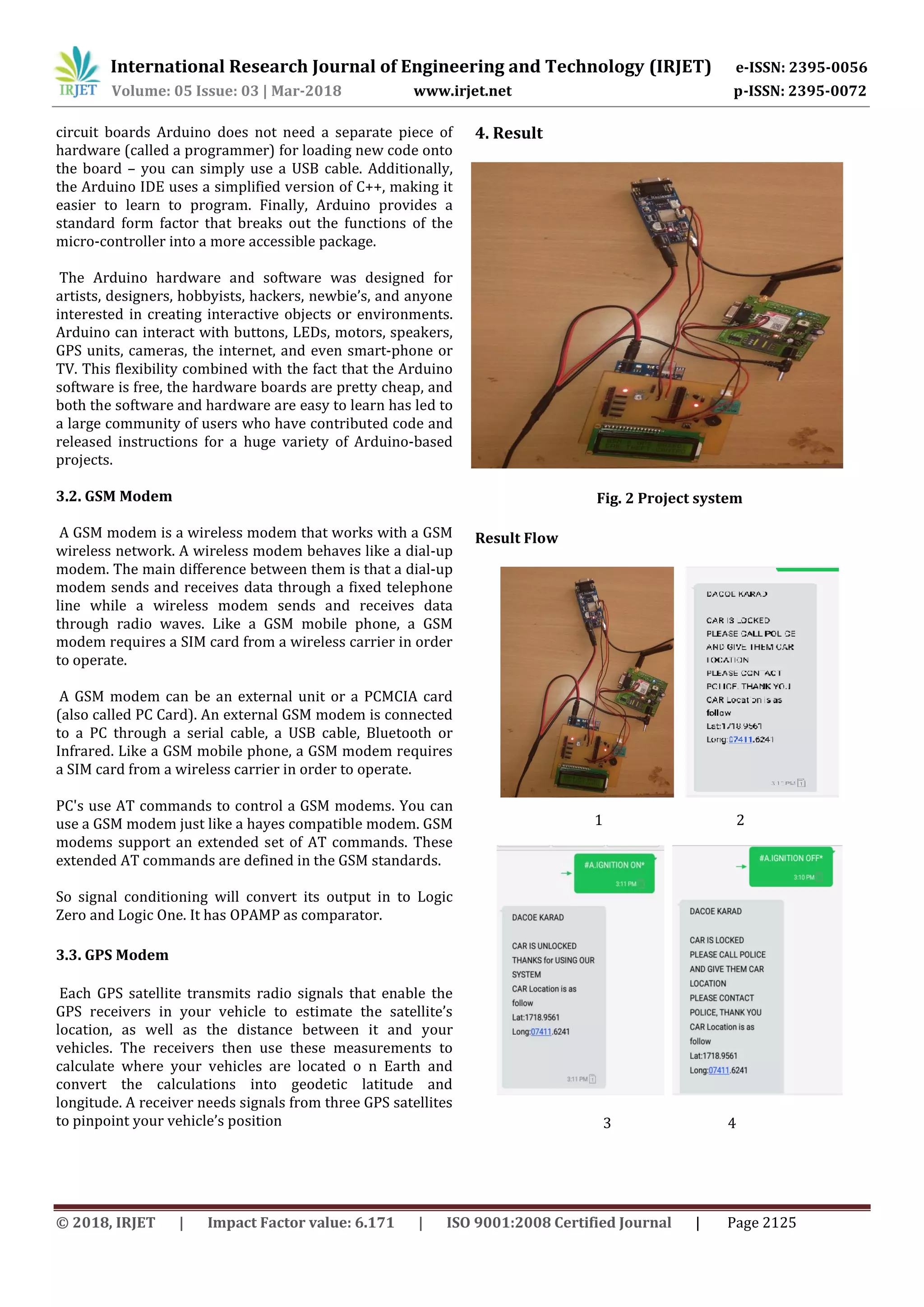IRJET- GSM & GPS Based Vehicle Theft Control System | PDF