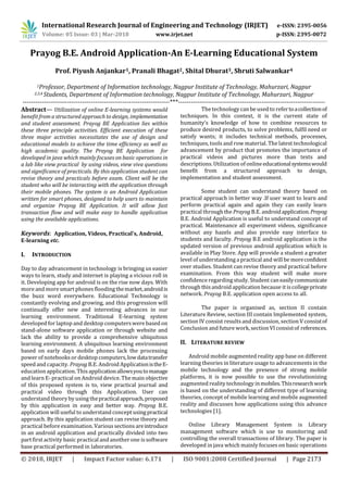 IRJET- Prayog B.E. Android Application-An E-Learning Educational System | PDF