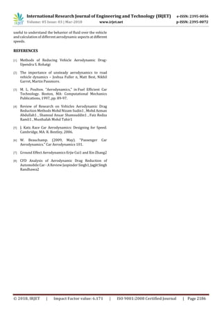 IRJET- Aerodynamics of High Performance Vehicles | PDF