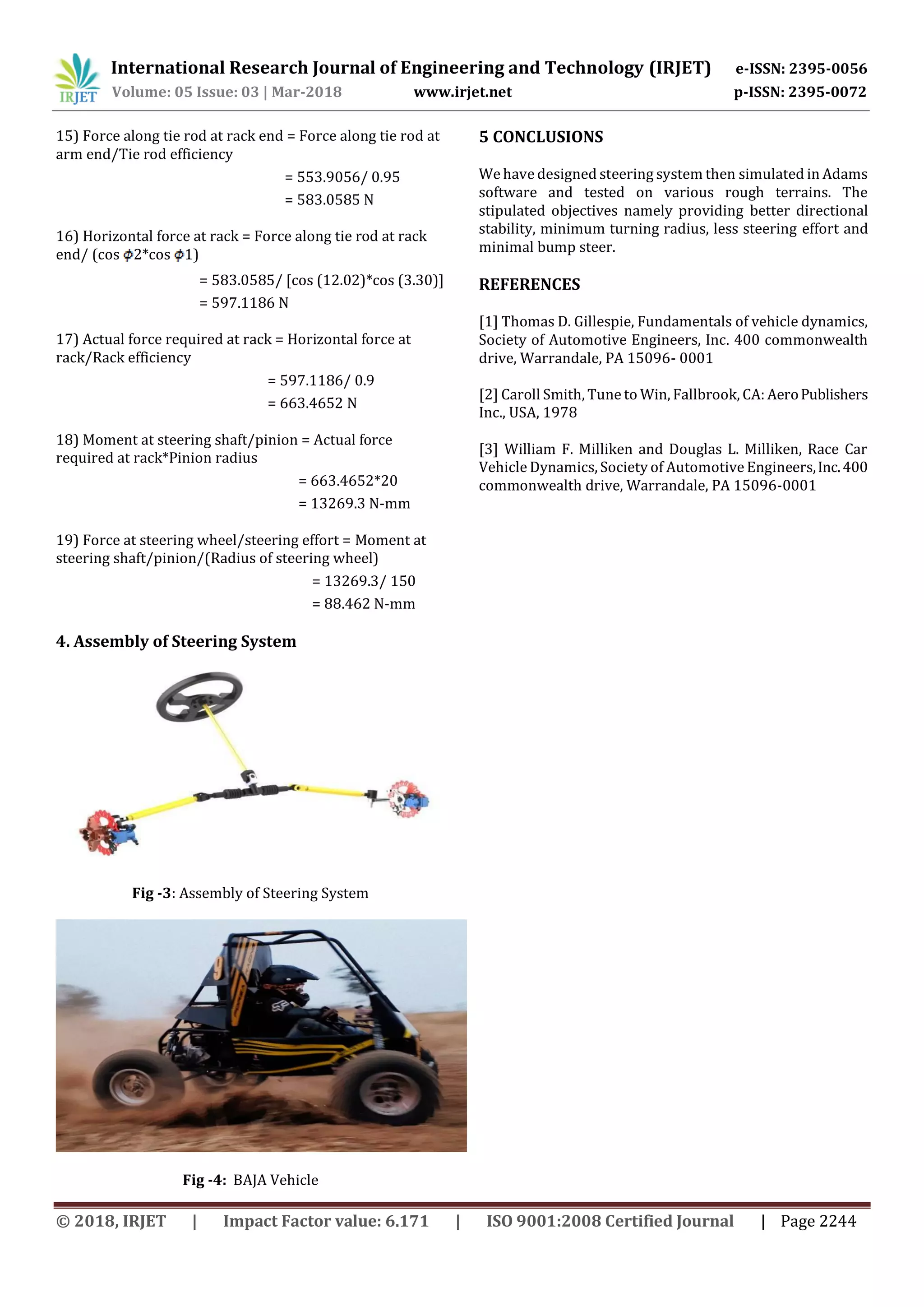 IRJET- Design of Steering System for All Terrain Vehicle | PDF