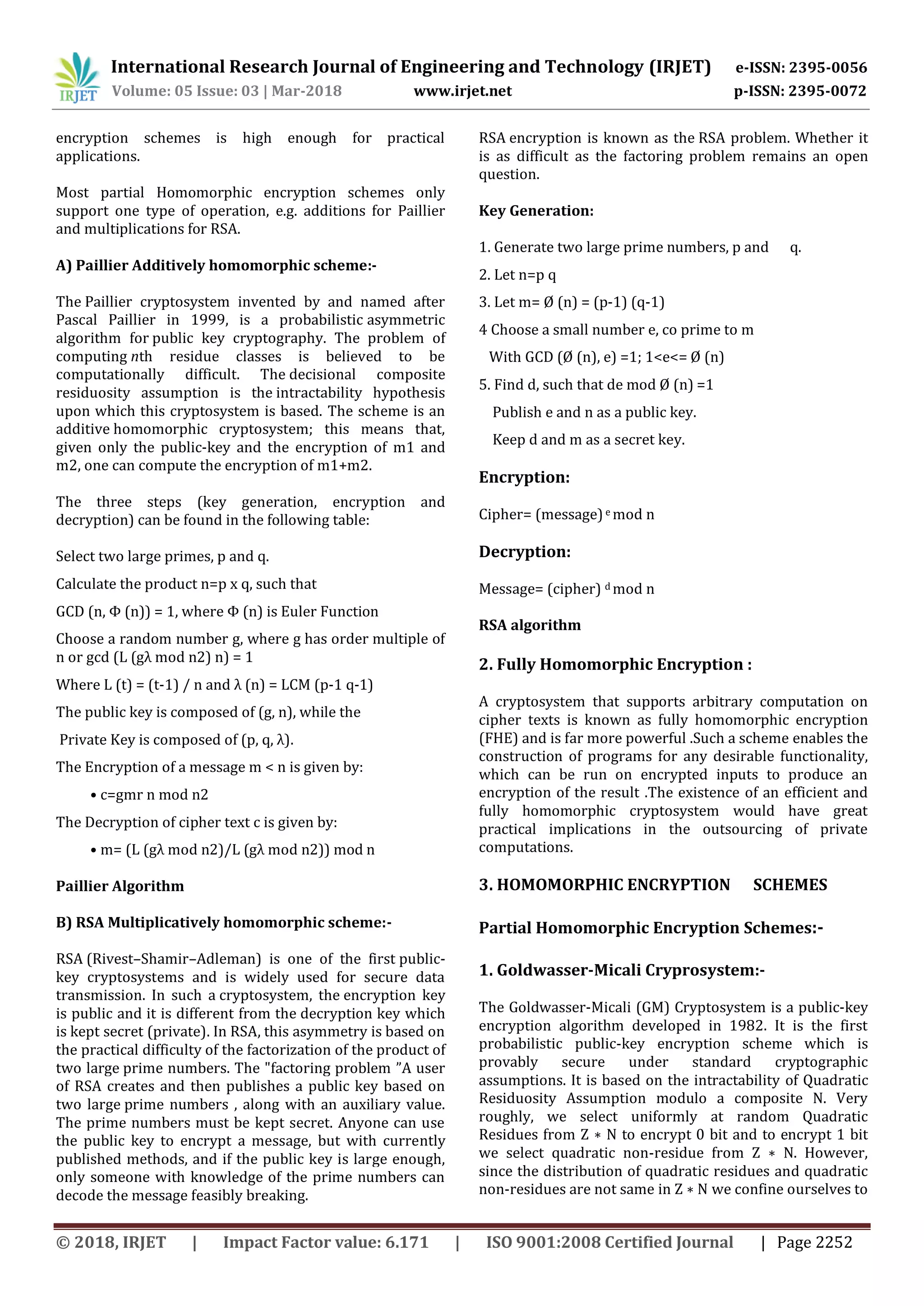 IRJET- Secure Data on Multi-Cloud using Homomorphic Encryption | PDF