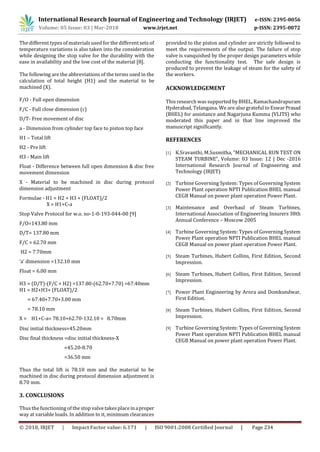 IRJET-Dimensional Analysis of the Stop Valve of a Steam Turbine ...
