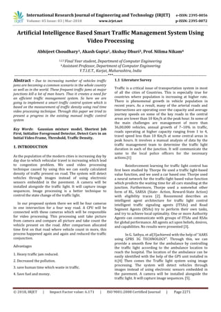 IRJET- Artificial Intelligence Based Smart Traffic Management System ...