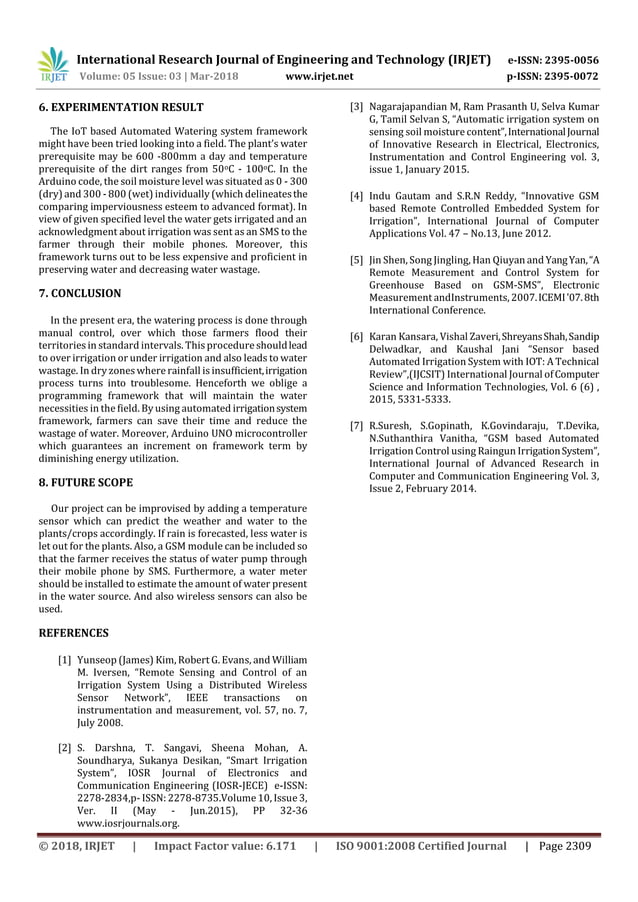 IRJET- IoT Based Automated Irrigation System for Agriculture | PDF IRJET- IoT Based Automated Irrigation System for Agriculture | PDF