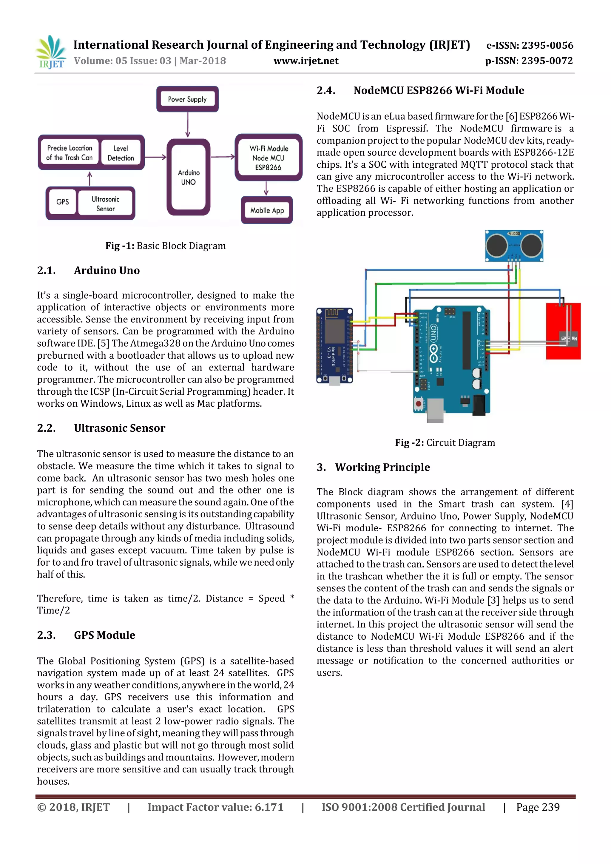 IRJET-mart Trash Can Monitoring System using IoT - Creating Solutions for Smart Cities | PDF