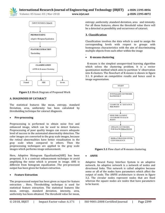 IRJET- Detection of Cataract by Statistical Features and Classification | PDF