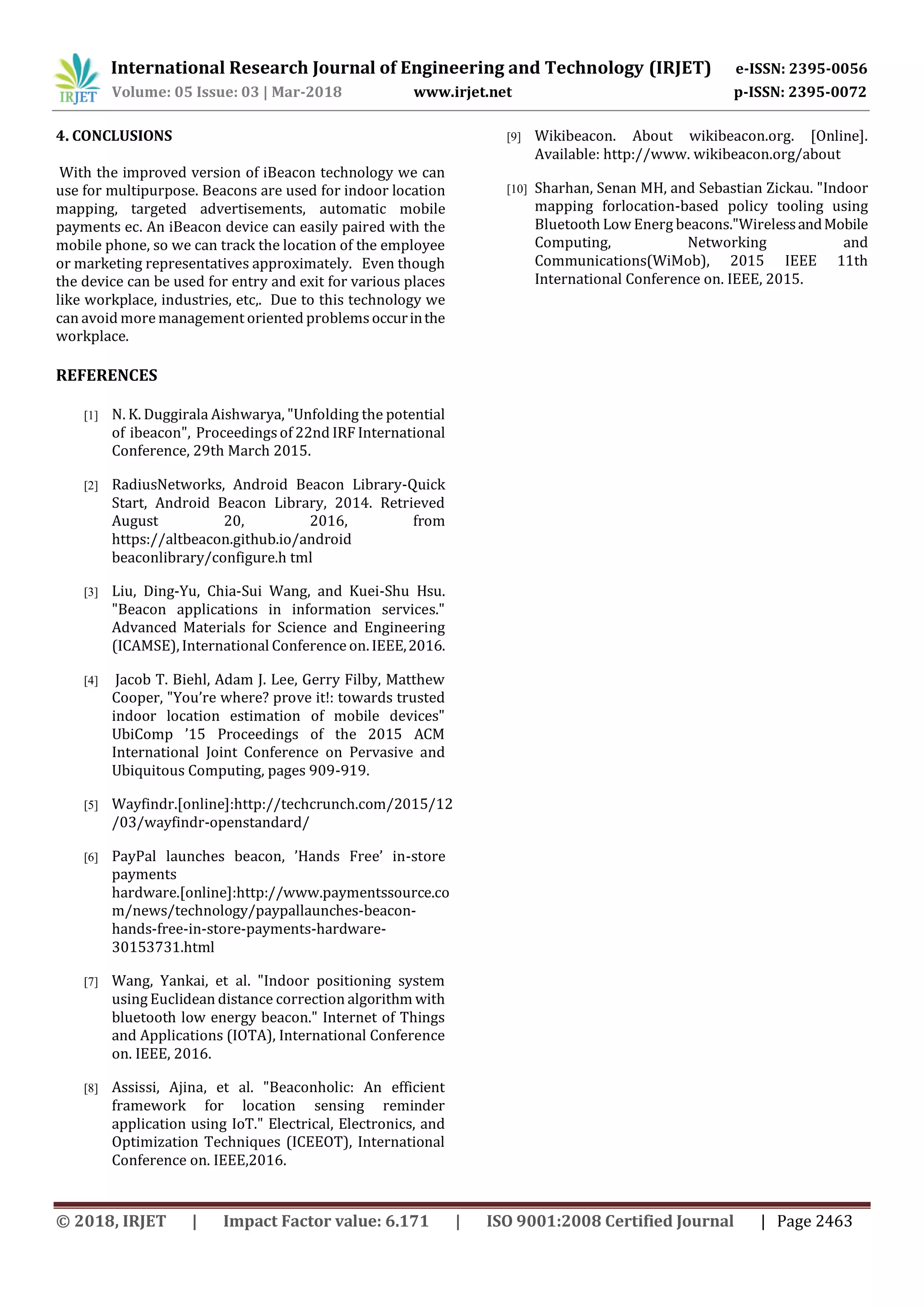 IRJET- Smart Workplace – using Ibeacon | PDF