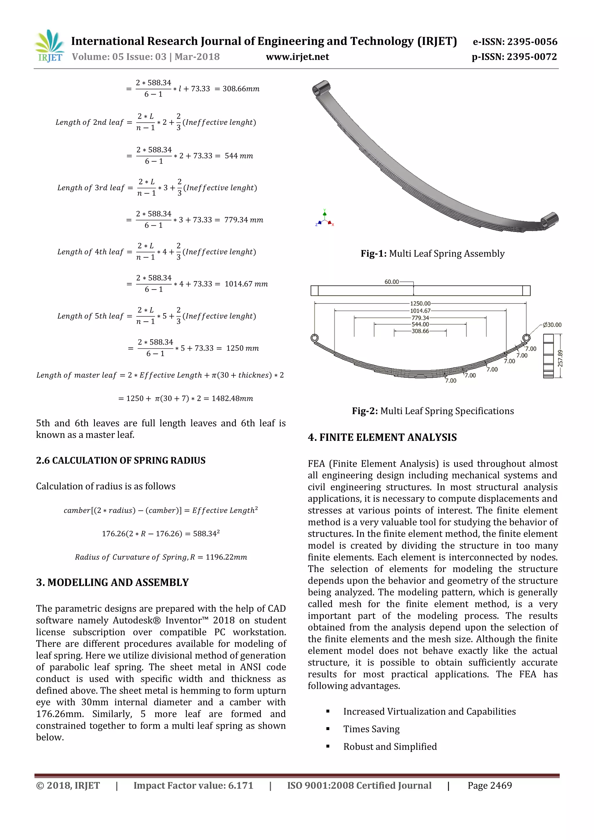 IRJET- Parametric Design and Comparative Analysis of Multi Leaf Spring for Light Automotive ...