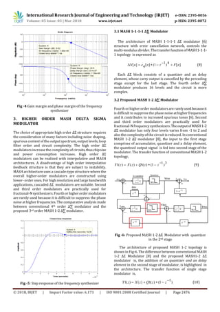 IRJET- MASH 1-2 Delta Sigma Modulator with Quantizer for Fractional-N Frequency Synthesizer ...