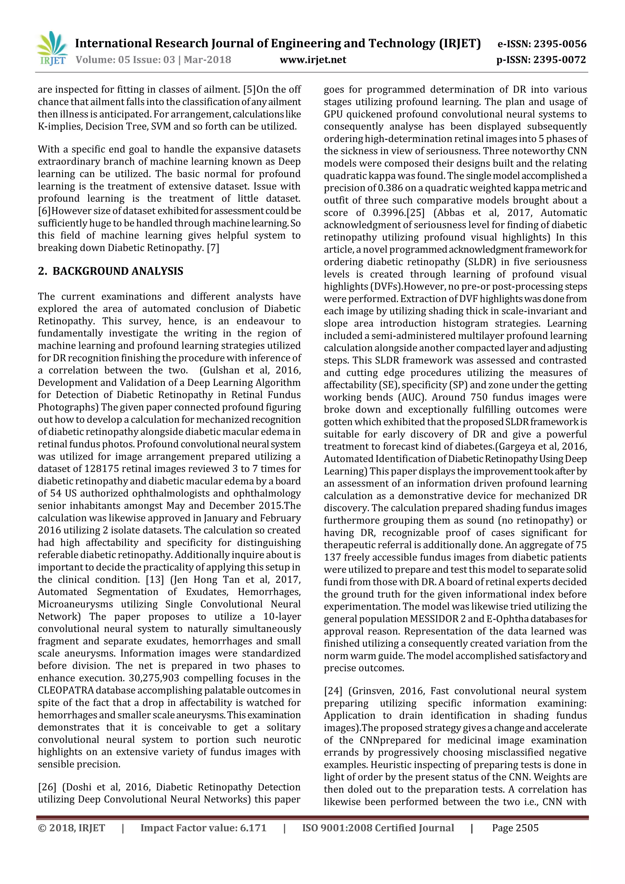 IRJET- Eye Diabetic Retinopathy by using Deep Learning | PDF