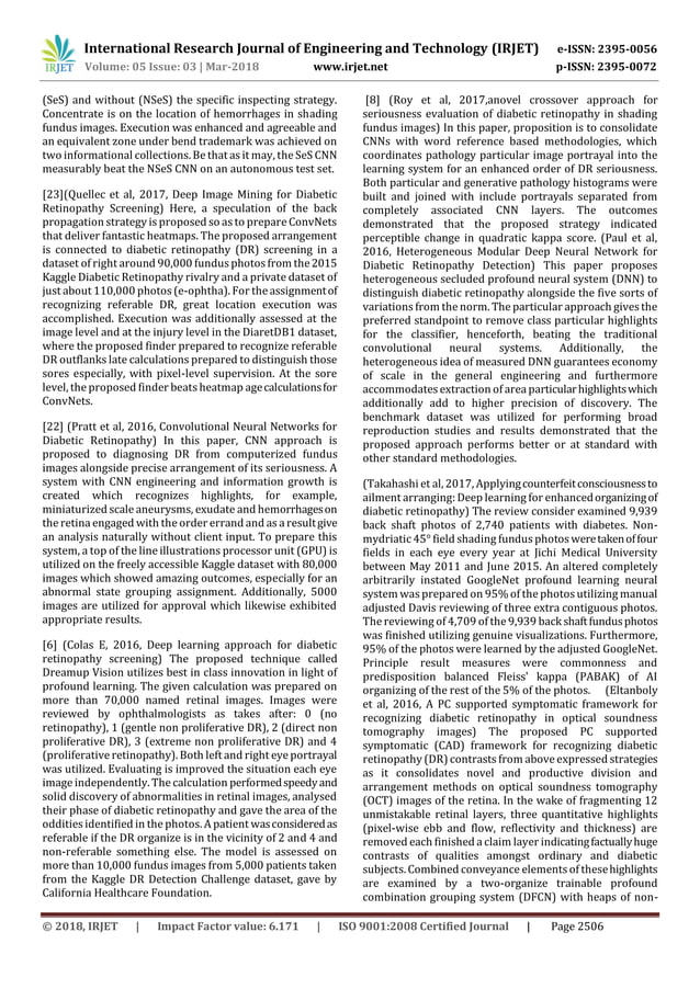 IRJET- Eye Diabetic Retinopathy by using Deep Learning | PDF