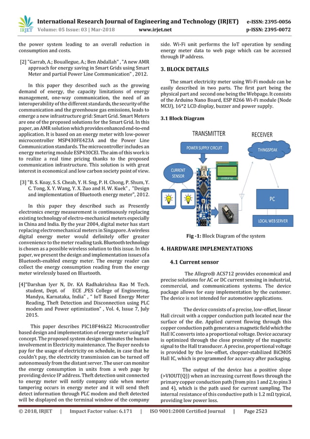IRJET- Iot Based Smart Energy Monitoring | PDF