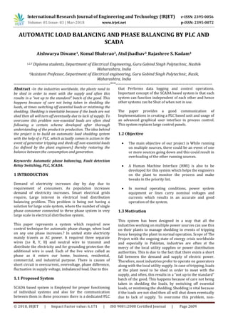 IRJET- Automatic Load Balancing and Phase Balancing by PLC and Scada | PDF | Computing ...