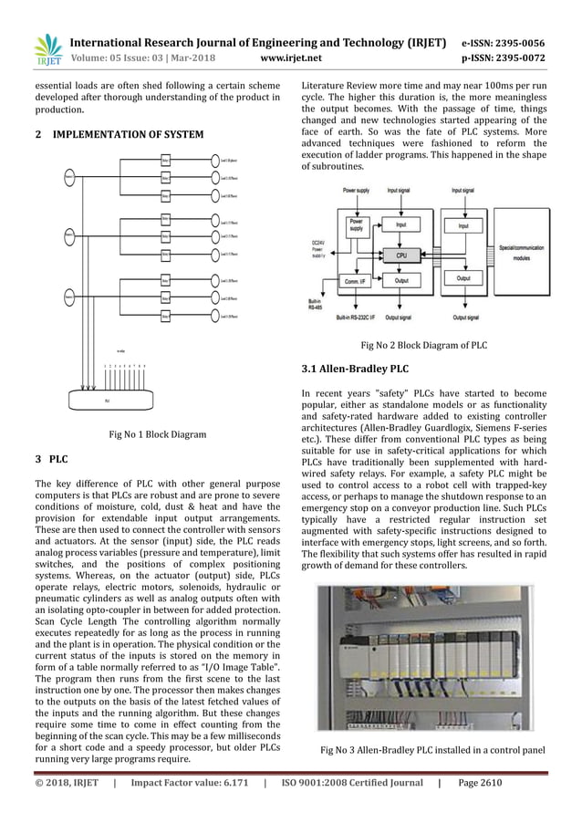 Irjet Automatic Load Balancing And Phase Balancing By Plc And Scada