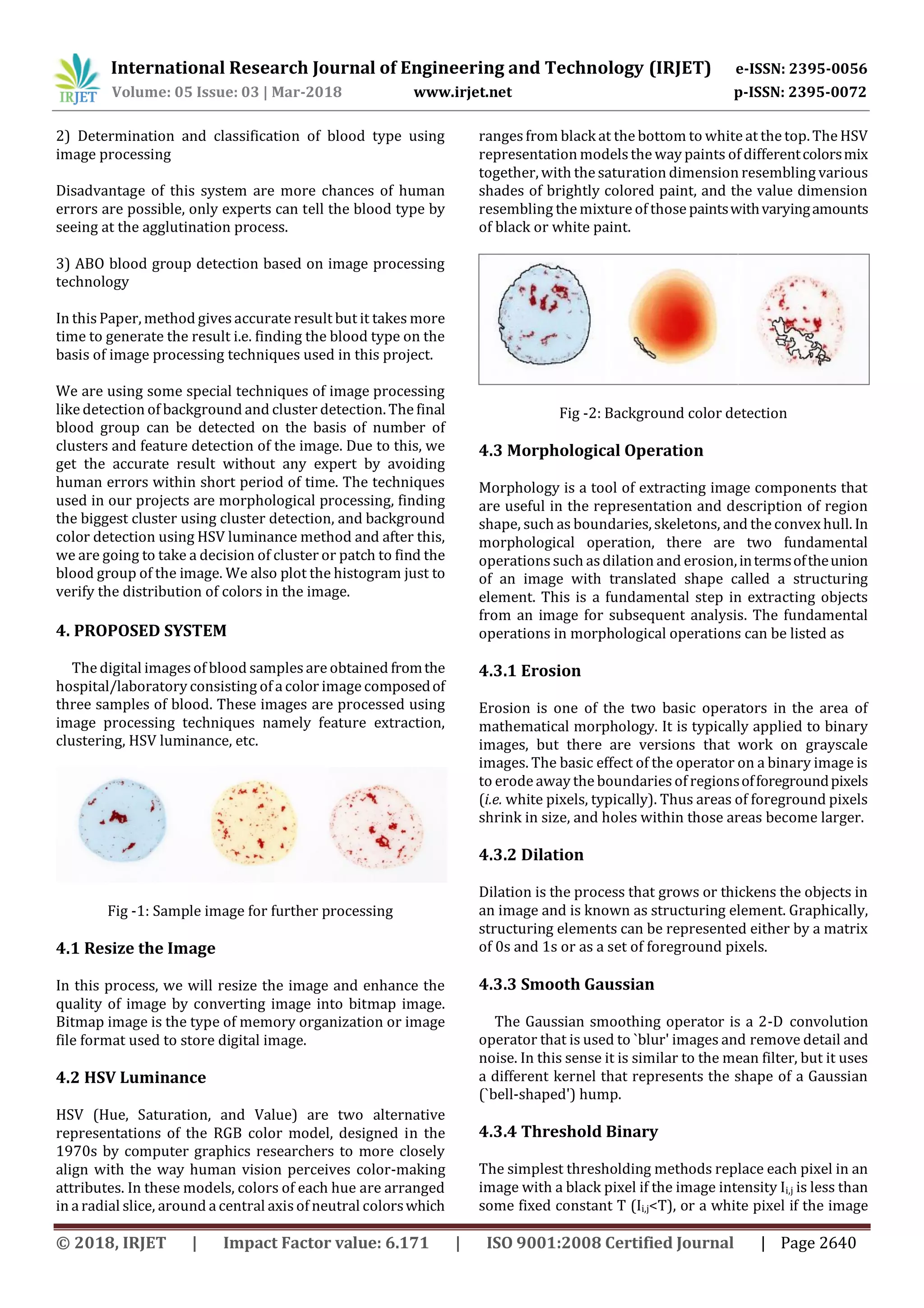 IRJET- Identifying the Blood Group using Image Processing | PDF