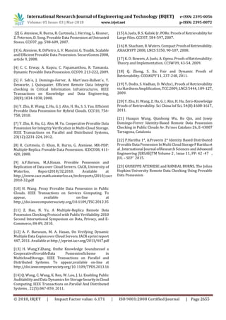 IRJET- Usage of Multiple Clouds for Storing and Securing Data through Identity-Based Key | PDF