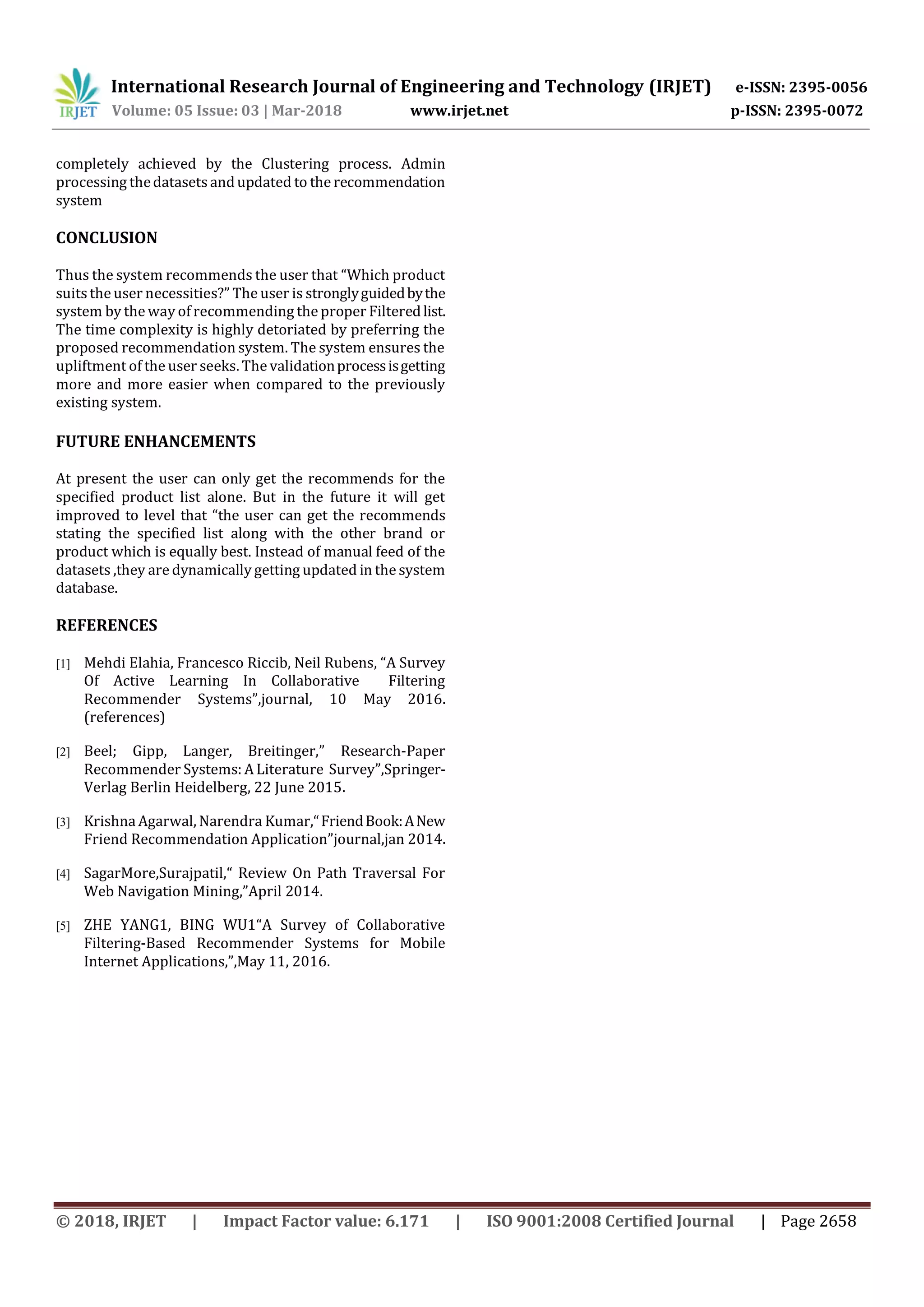 IRJET- Recommendation System for Electronic Products using BigData | PDF