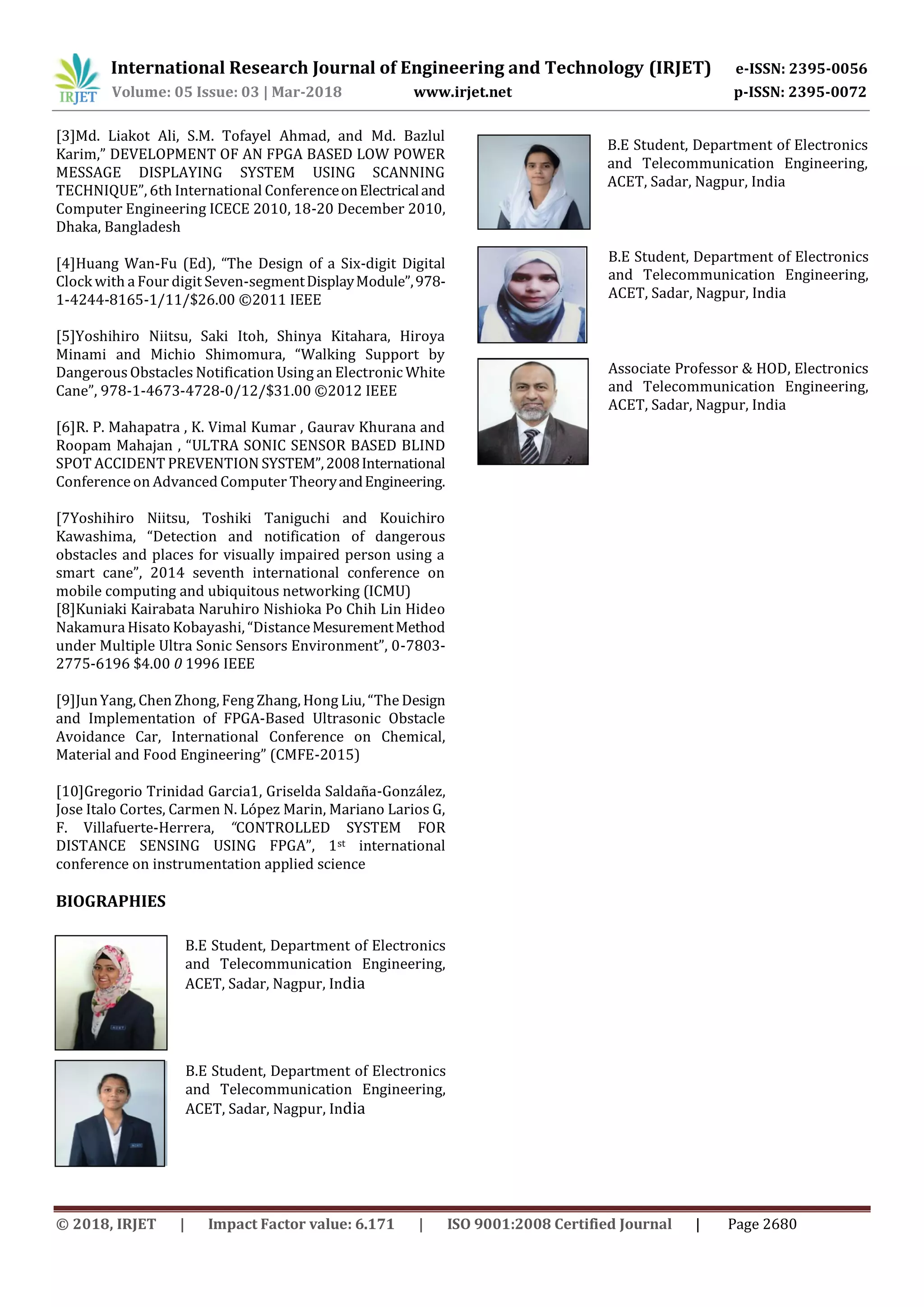 IRJET- Design of an FPGA based Control System for Robot | PDF