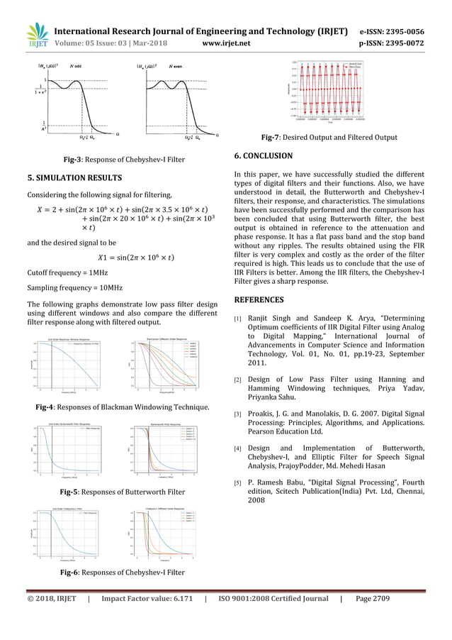 IRJET- Design and Implementation of Butterworth, Chebyshev-I Filters for Digital Signal Analysis ...