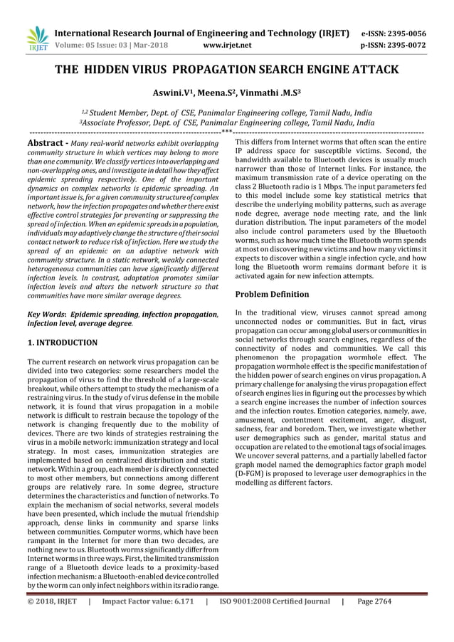 IRJET- The Hidden Virus Propagation Search Engine Attack | PDF