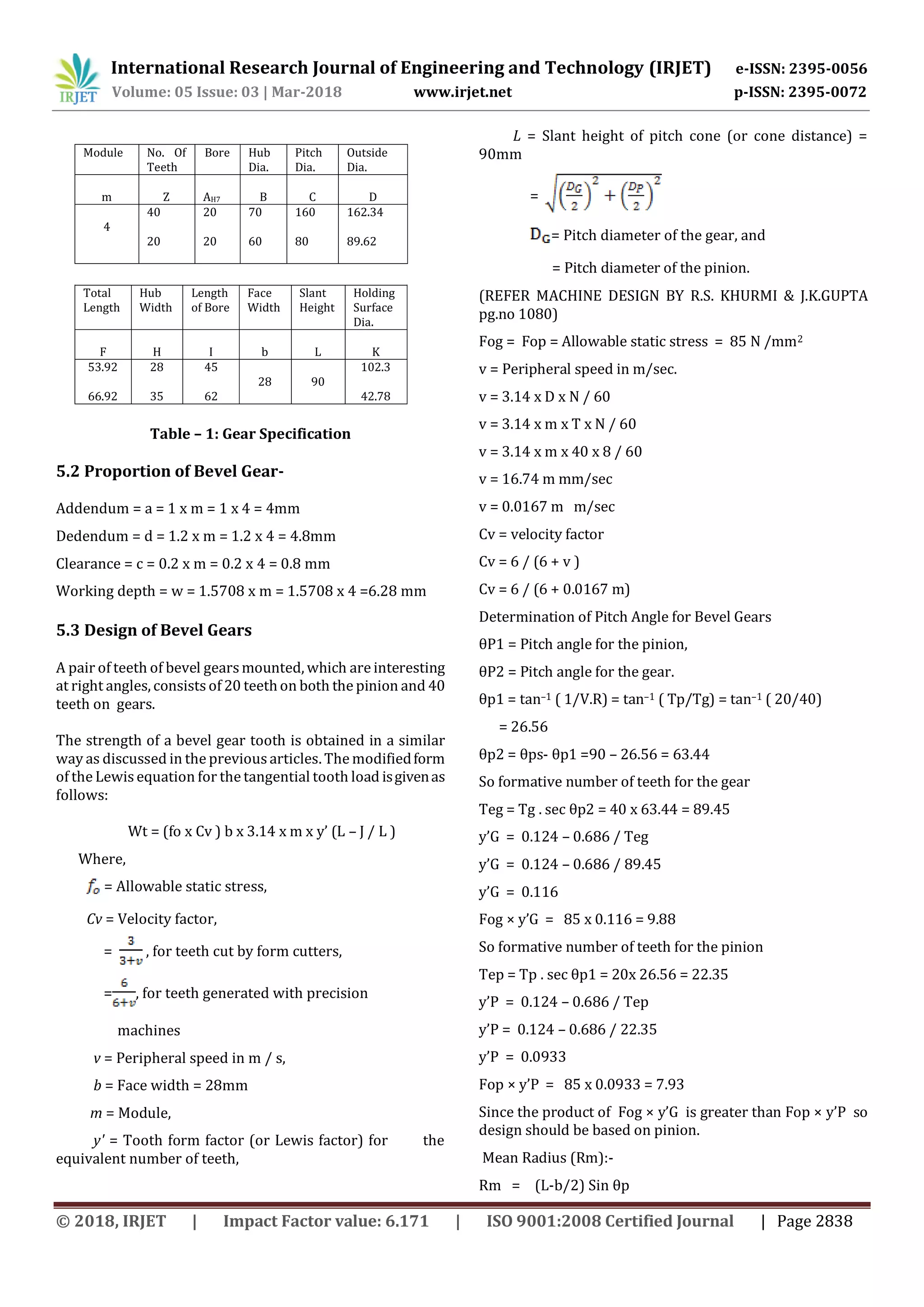 IRJET- Design and Fabrication of Chainless Bicycle | PDF