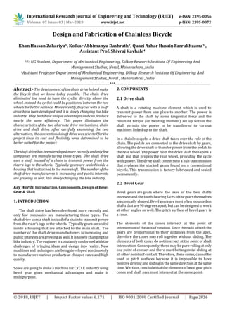 IRJET- Design and Fabrication of Chainless Bicycle | PDF