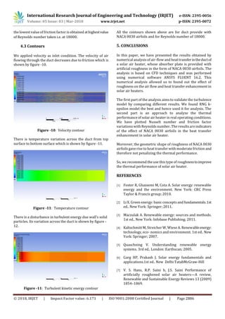IRJET- CFD based Performance Analysis of a Roughened Solar Air Heater ...