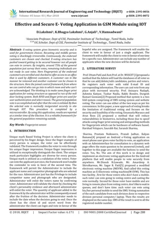 IRJET-Effective and Secure E- Voting Application in GSM Module using ...