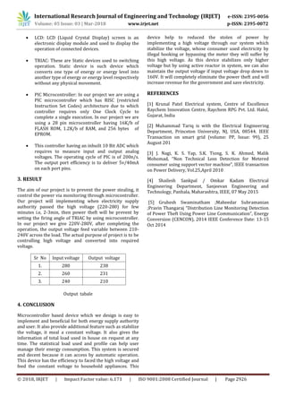 IRJET- Power Stolen Prevention by using PIC16882 Microcontroller | PDF