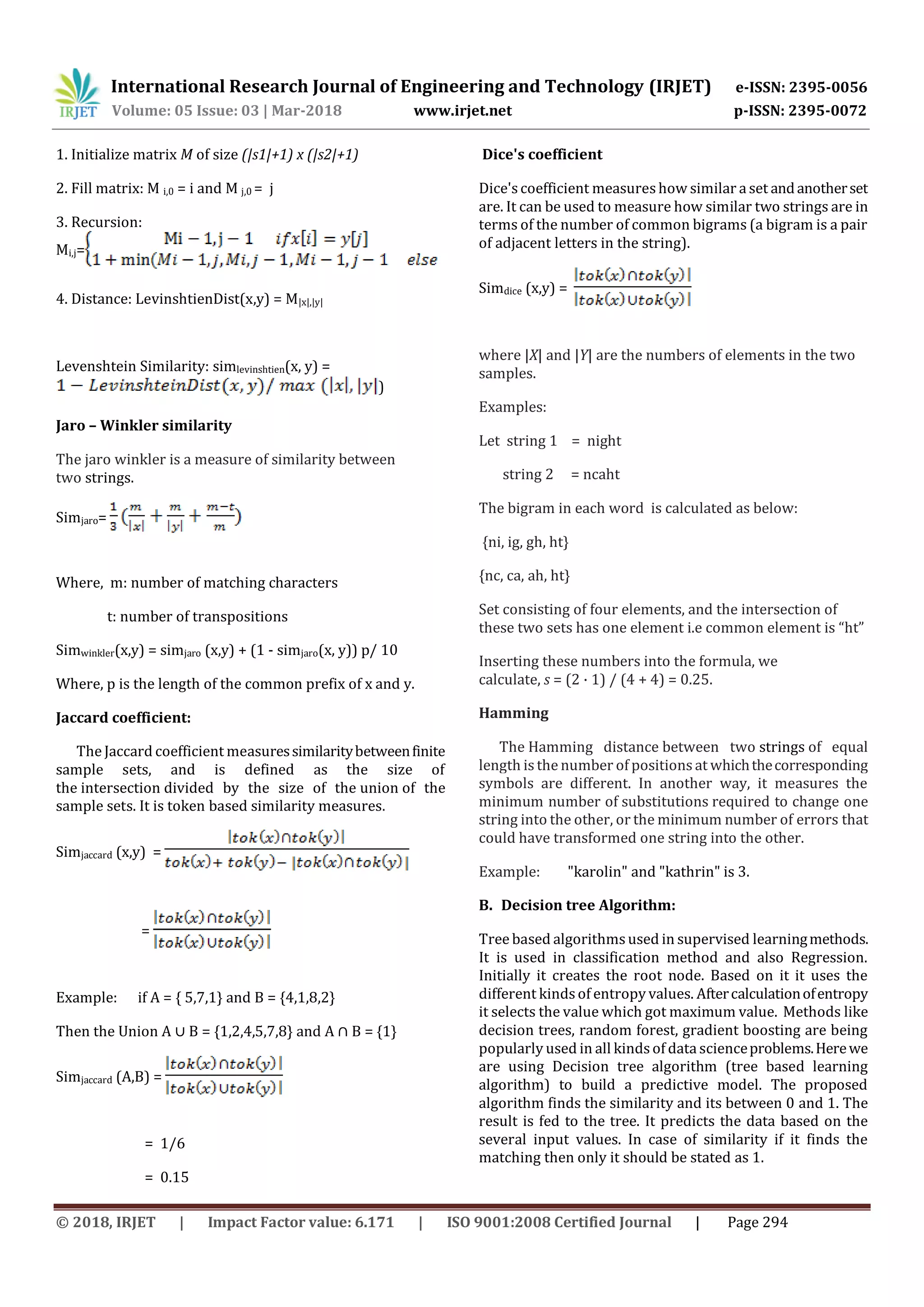IRJET- Python Based Machine Learning for Profile Matching | PDF | Social Networking | Internet