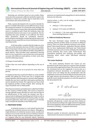 IRJET- Python Based Machine Learning for Profile Matching | PDF | Social Networking | Internet