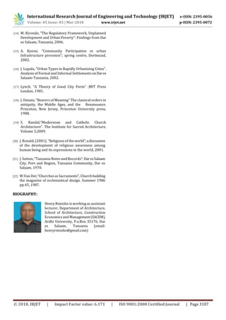 IRJET- Evolution of Churches Architecture in Stable Communities. The ...