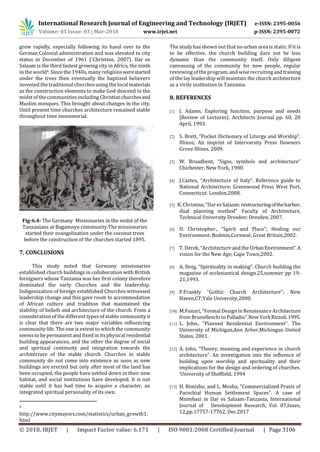 IRJET- Evolution of Churches Architecture in Stable Communities. The ...