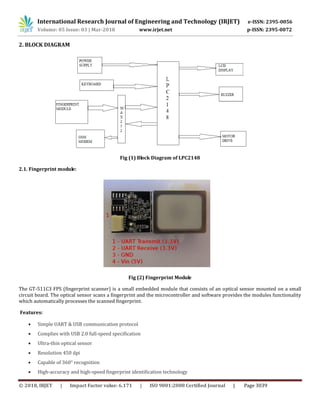 IRJET- Design and Implementation of Fingerprint based Bank Locker System using ARM7 and GSM | PDF