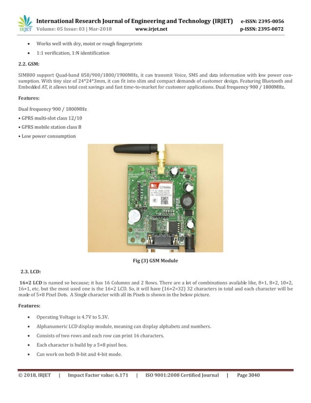 IRJET- Design and Implementation of Fingerprint based Bank Locker System using ARM7 and GSM | PDF
